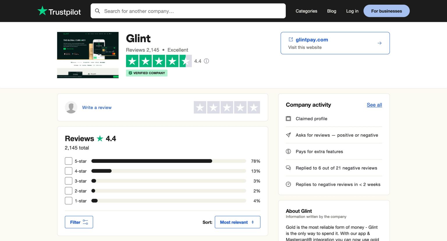 Glint Pay (Gold) Review 2025 | Morss Global Finance